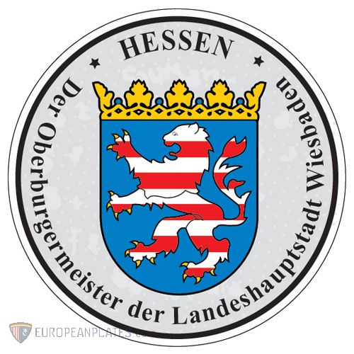 Hessen - German License Plate Registration Seal – EuropeanPlates.com